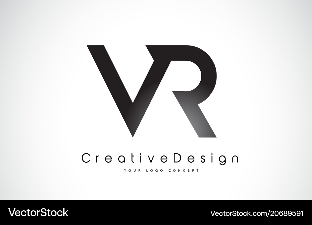 Vr v r letter logo design creative icon modern Vector Image