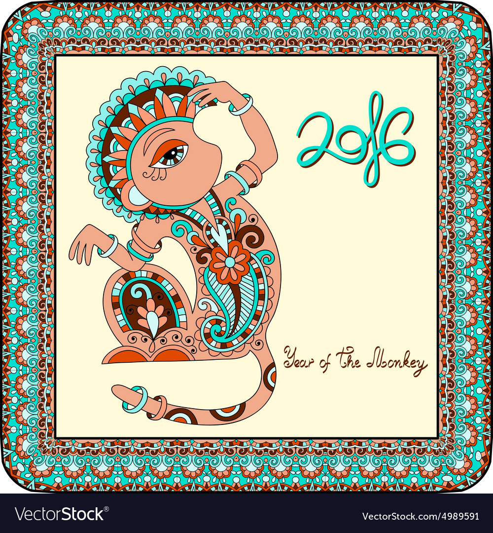 Year the monkey Royalty Free Vector Image - VectorStock