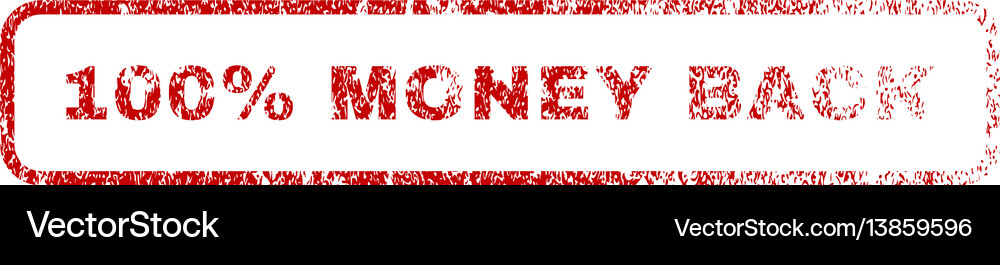 100 percent money back rubber stamp Royalty Free Vector