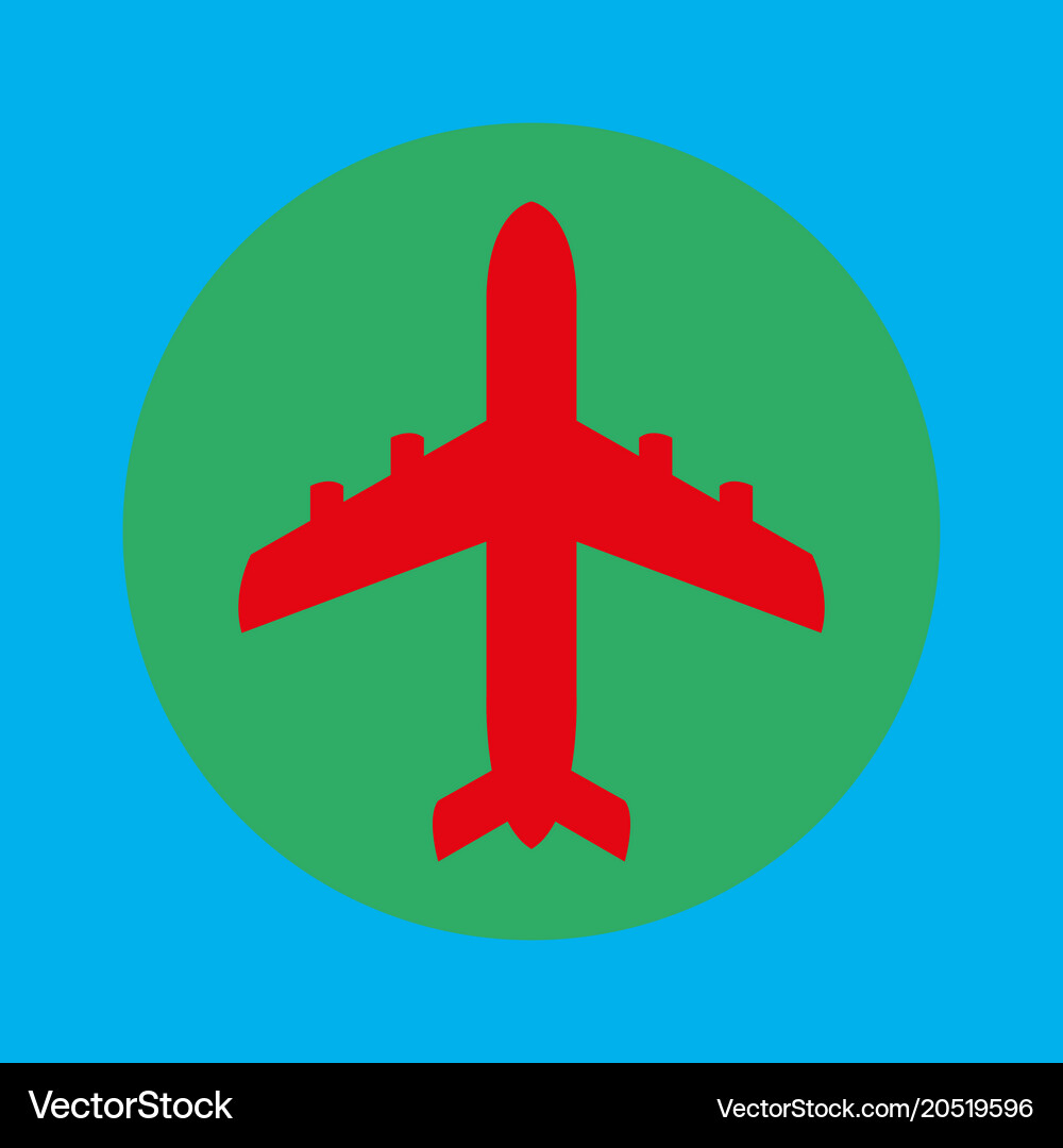 Airplane icon on a blue background a flat Vector Image