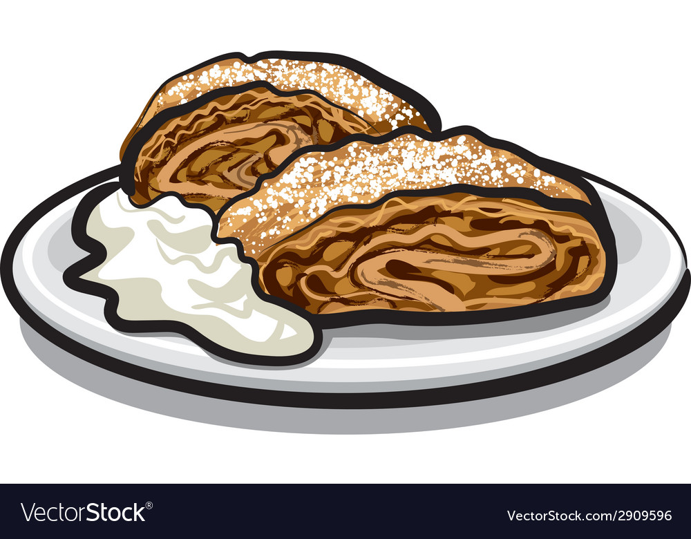 Apple strudel Royalty Free Vector Image - VectorStock