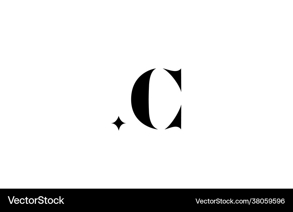 Black and white c alphabet letter logo Royalty Free Vector