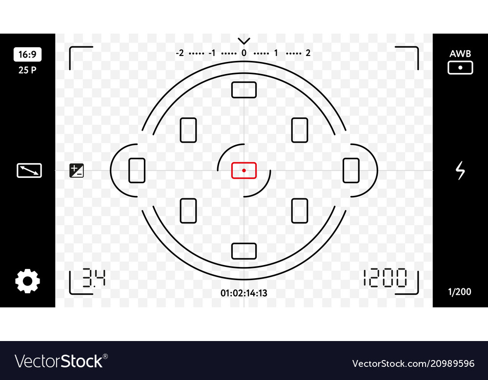 Blank photo or video camera viewfinder grid Vector Image