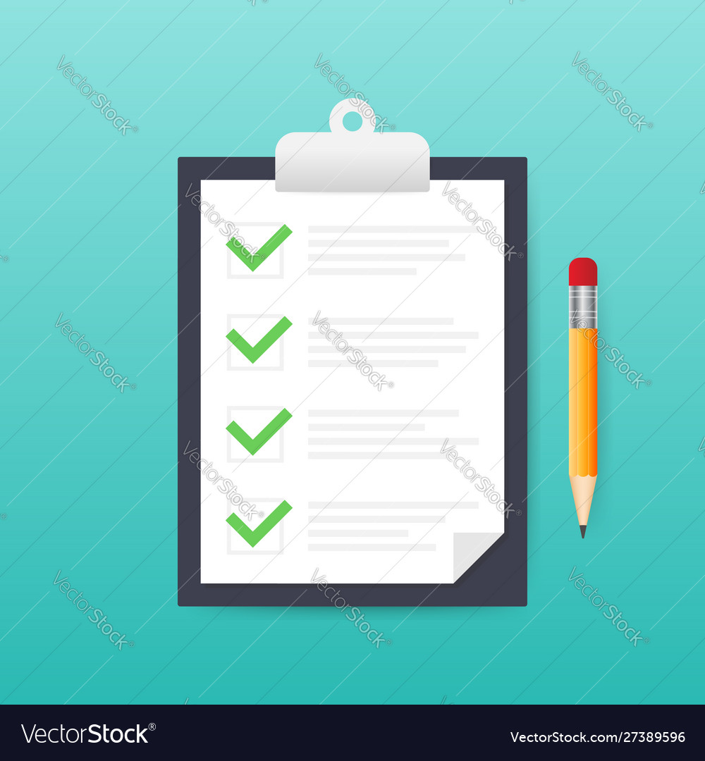 Clipboard with checklist icon Royalty Free Vector Image