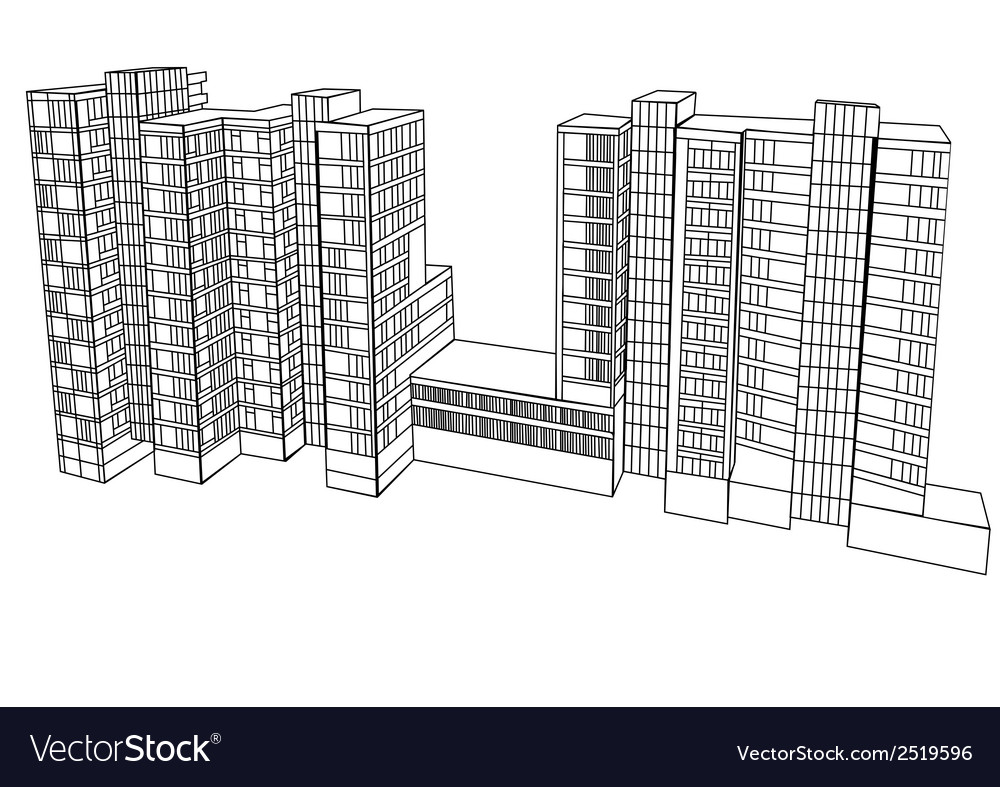 Complex housing Royalty Free Vector Image - VectorStock