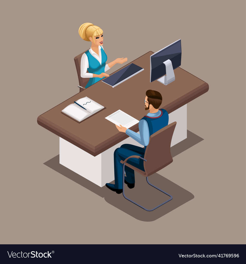 Concept of the coworking center business meeting Vector Image Concept of the coworking center business meeting Vector Image