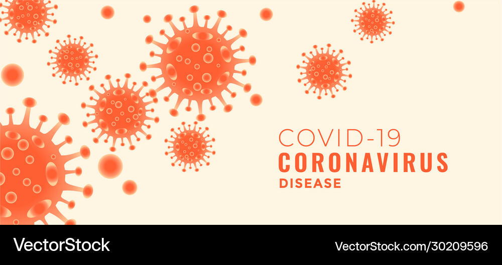 Covid-19 coronavirus disease banner with floating Vector Image