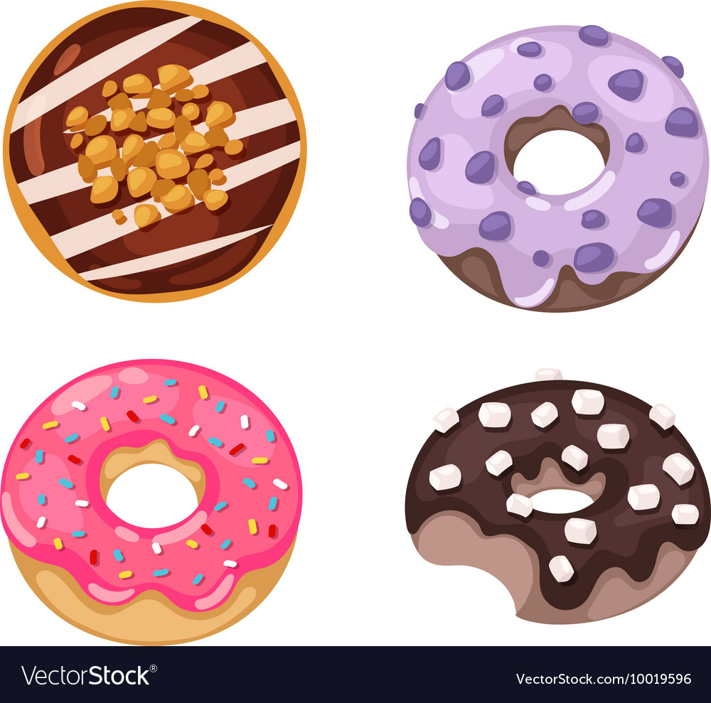 Donuts set Royalty Free Vector Image - VectorStock