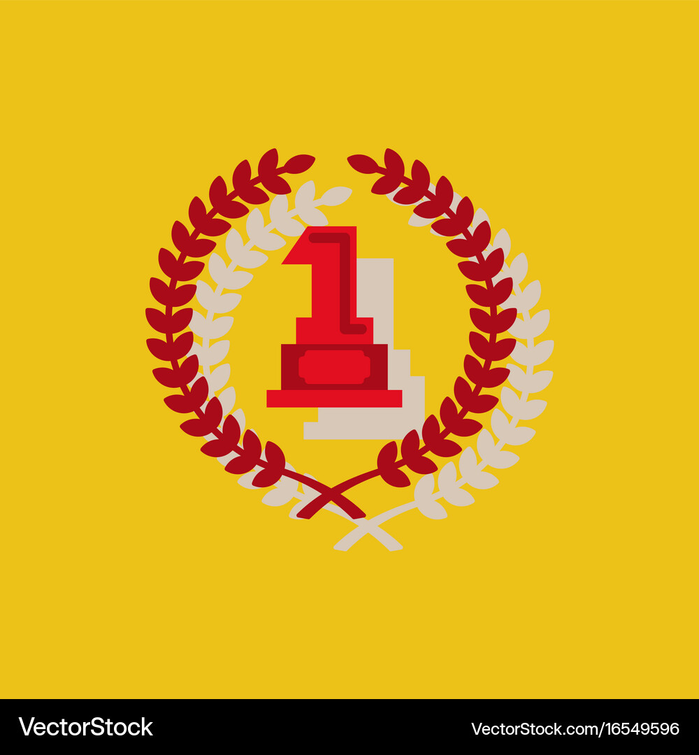 First place icon golden number one symbol Vector Image