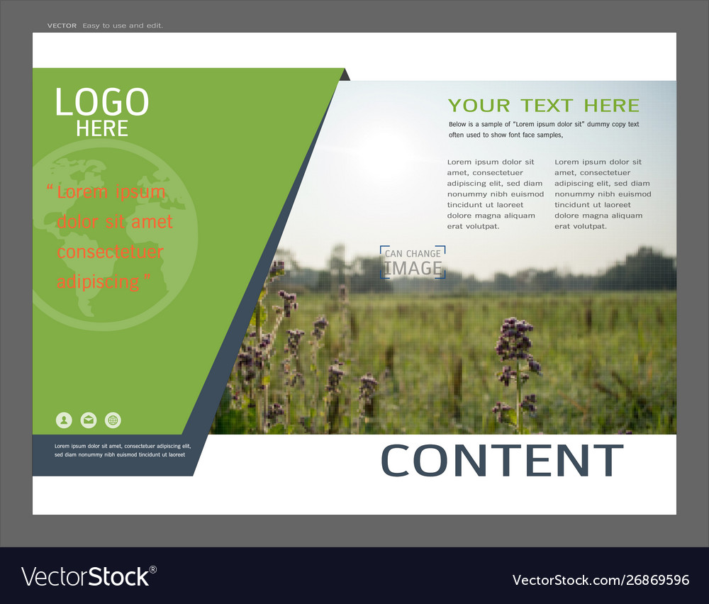 Greenery presentation layout template Royalty Free Vector