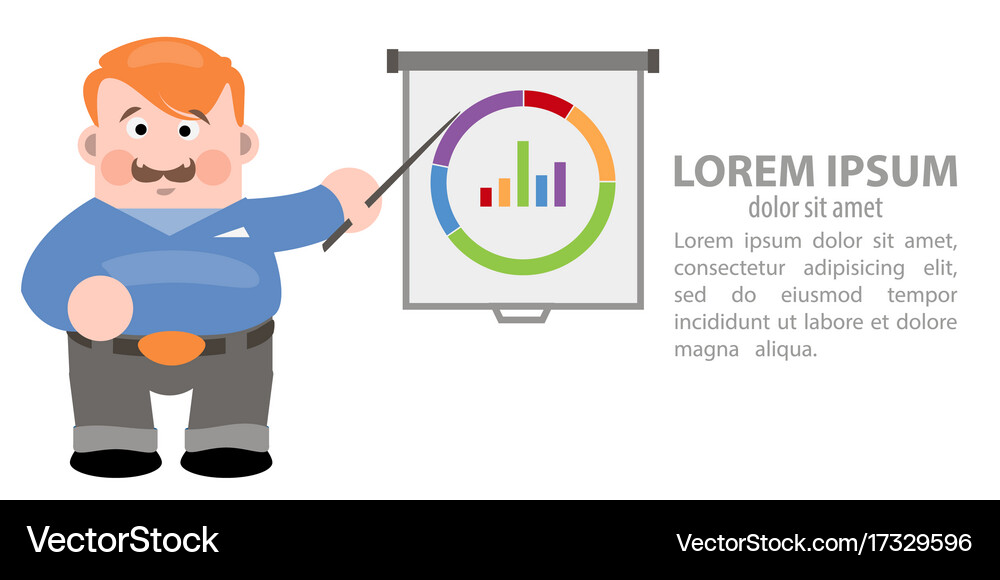 Man and his chart Royalty Free Vector Image - VectorStock