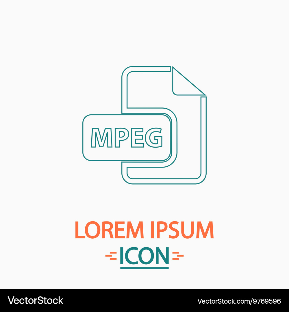 Mpeg computer symbol Royalty Free Vector Image
