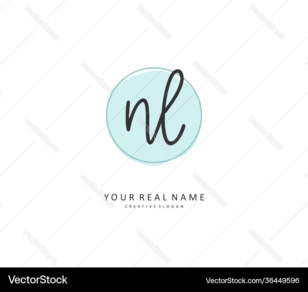 Nl initial letter handwriting and signature logo Vector Image