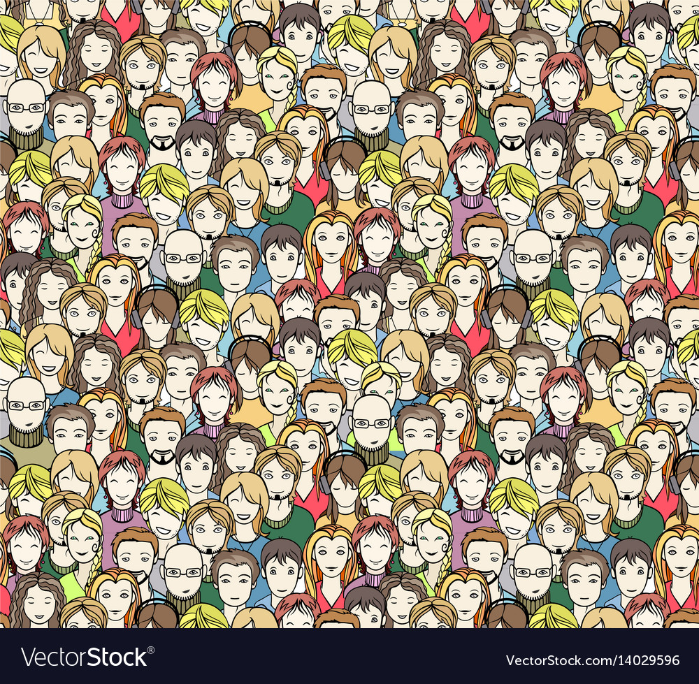 People Crowd Pattern Royalty Free Vector Image
