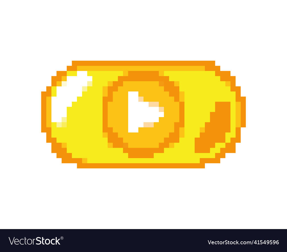 Pixelated video player Royalty Free Vector Image