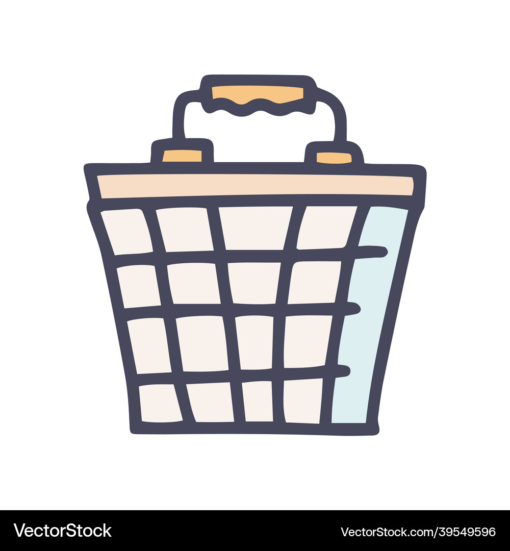 Rubbermaid laundry basket color doodle Royalty Free Vector
