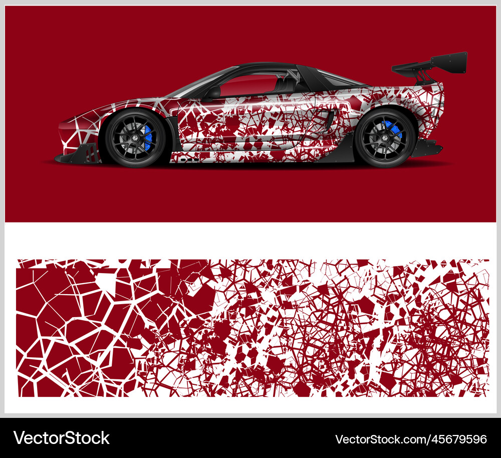 Sports car wrapping decal design for a wrap cargo Vector Image