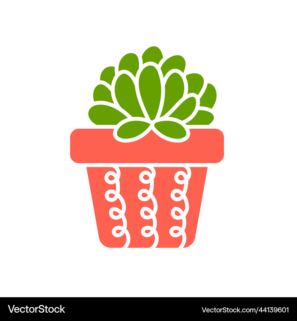 Cactus in potted plant a variety Royalty Free Vector Image