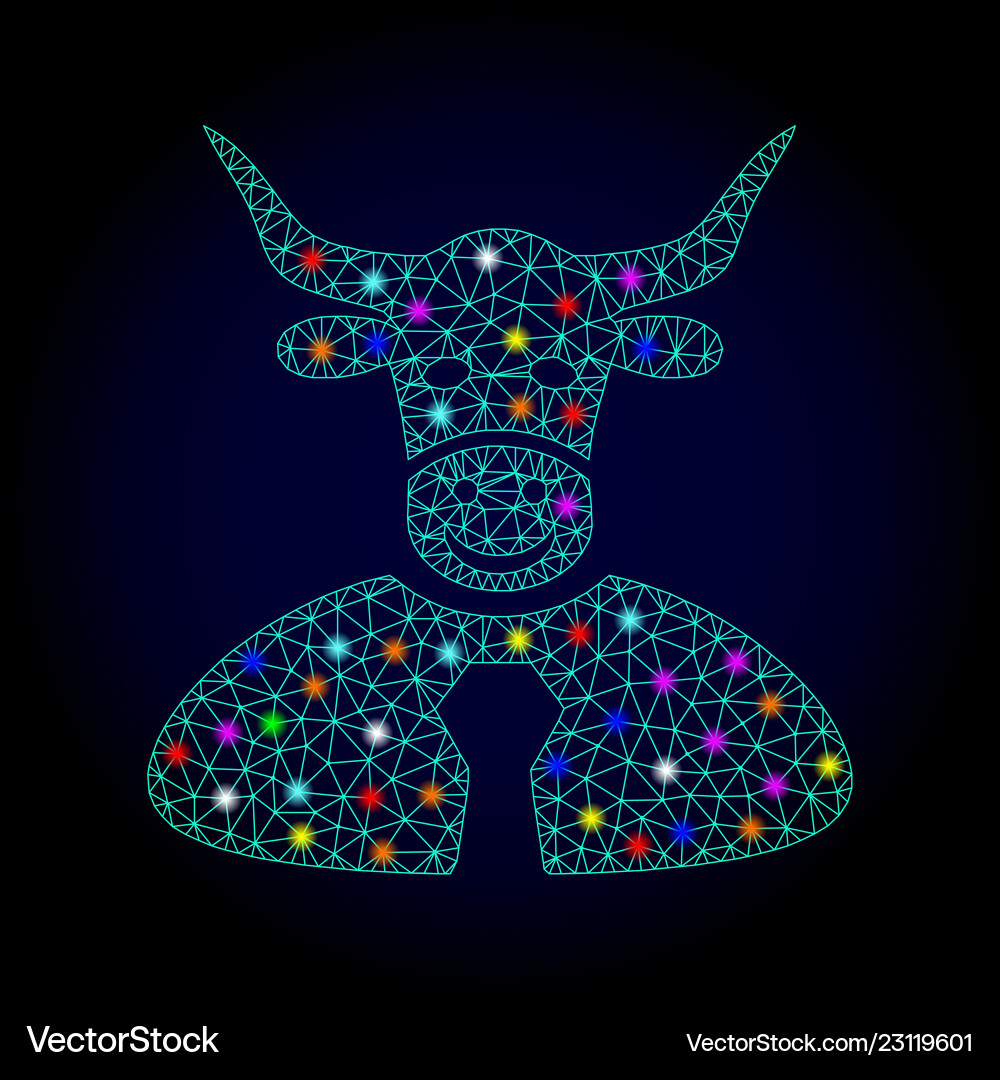 Carcass mesh bull boss with glare spots Royalty Free Vector
