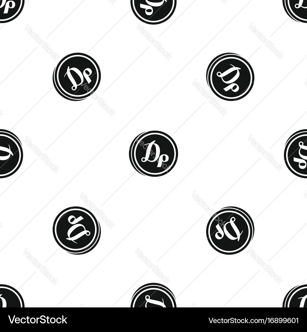 Coin drachma pattern seamless black Royalty Free Vector