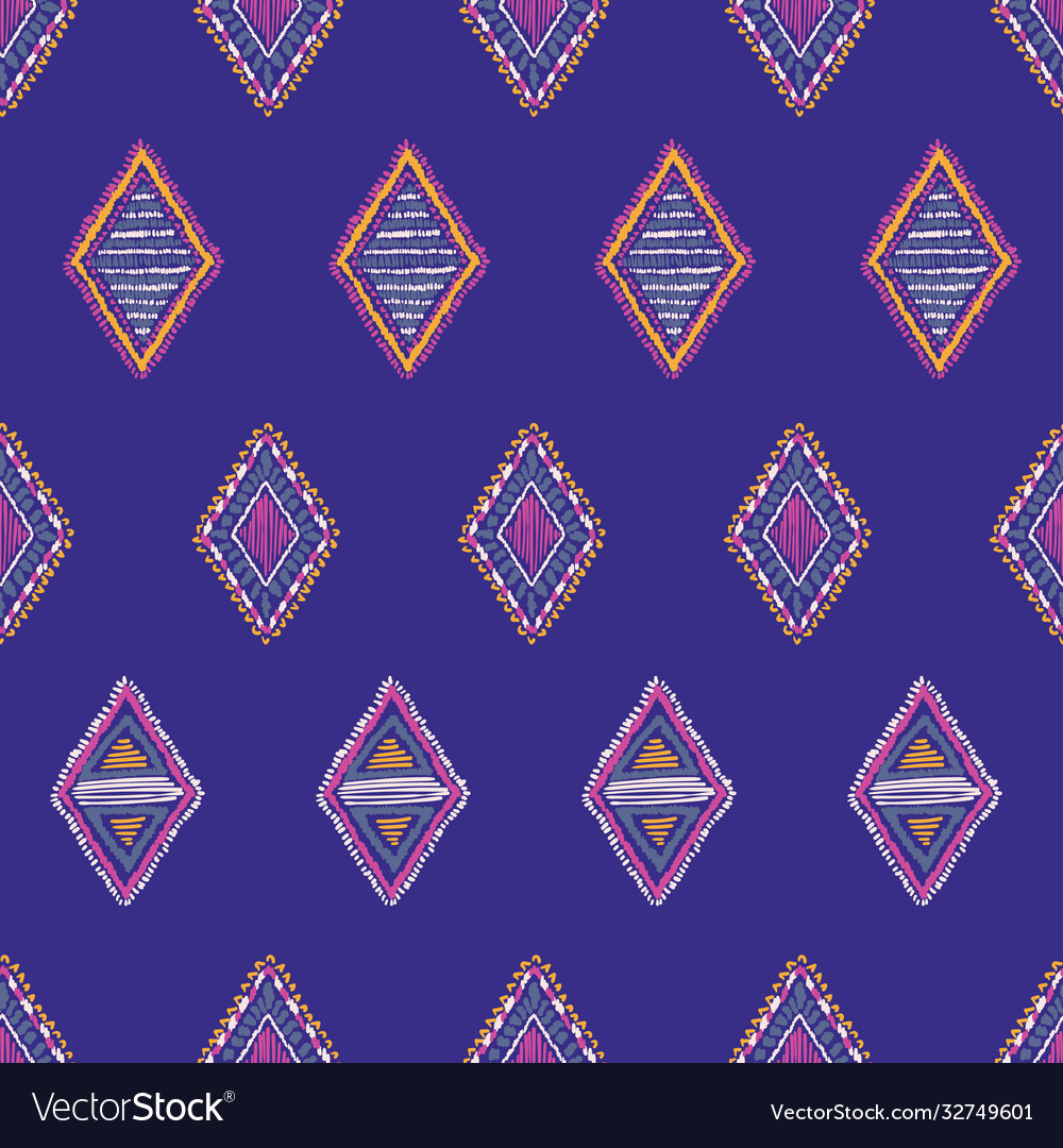 Embroidery seamless repeat pattern design Vector Image