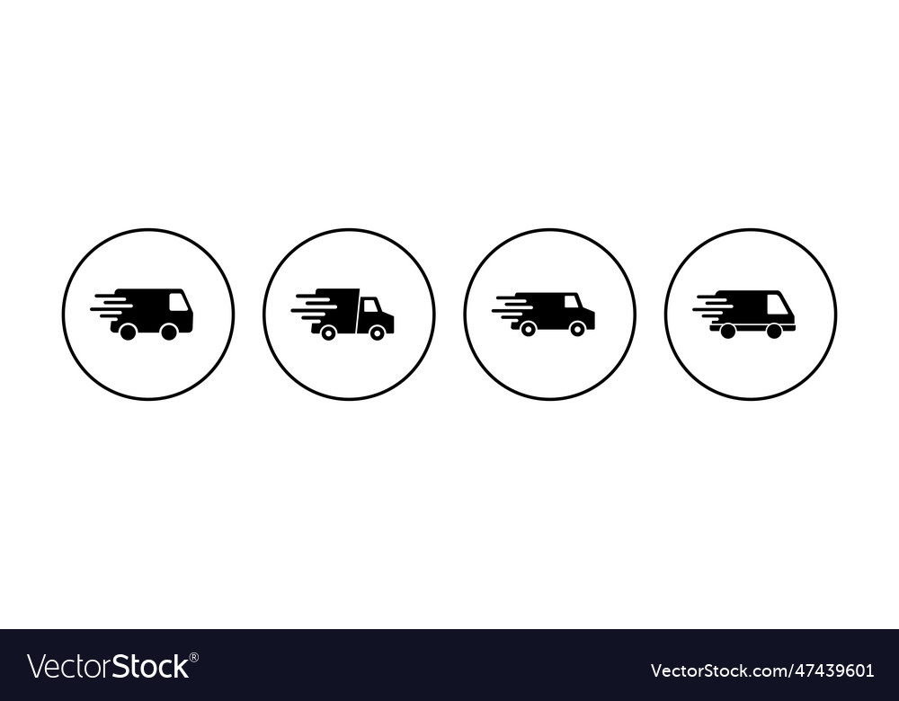 Fast shipping delivery truck icon set delivery Vector Image