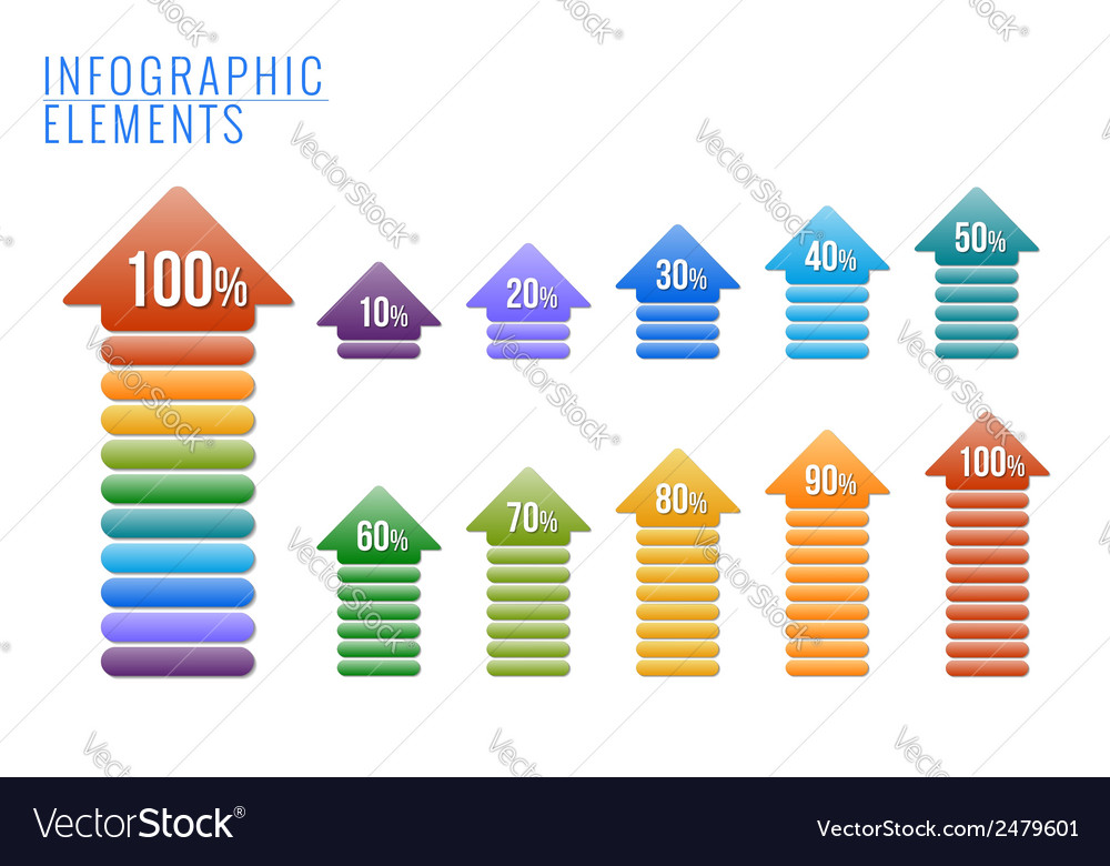 Infographics elements percent progress Royalty Free Vector