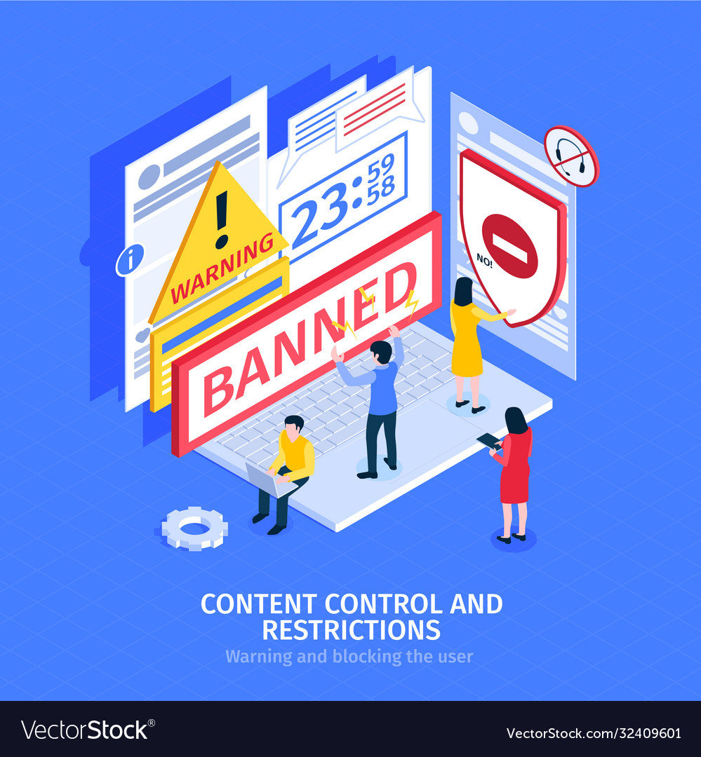 Internet blocking composition Royalty Free Vector Image