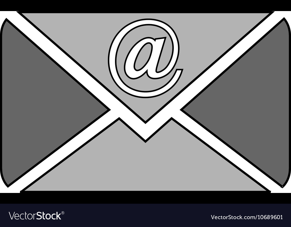 Mail button on white Royalty Free Vector Image