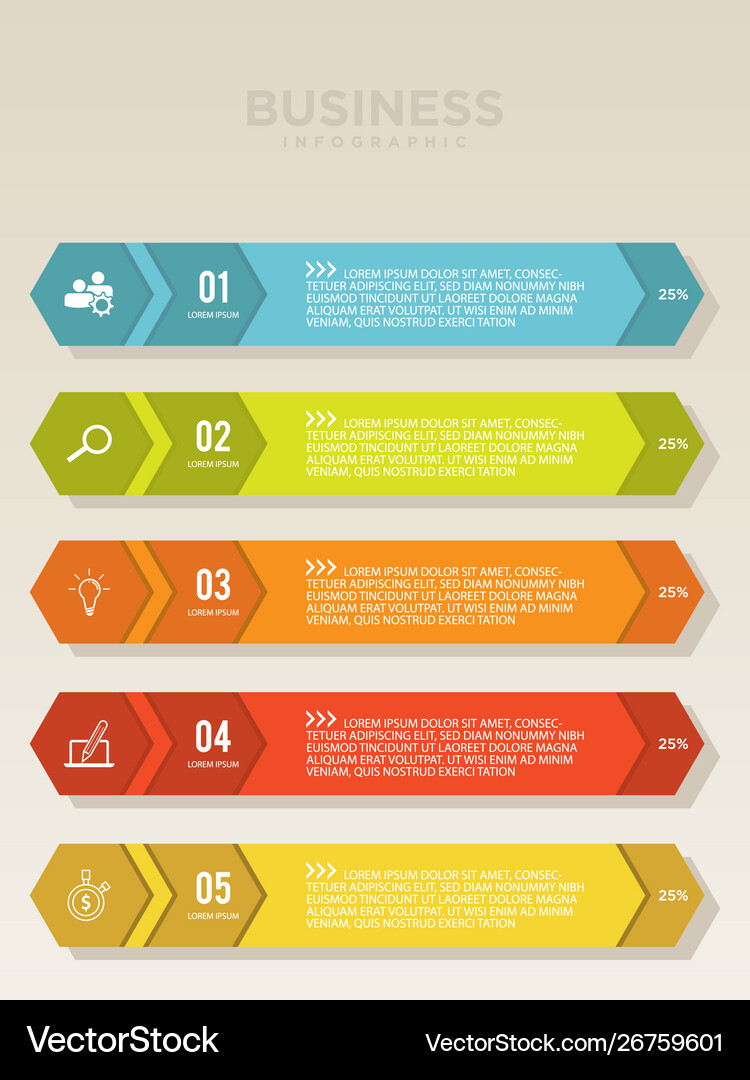 Planning step for infographic with icons and 5 Vector Image