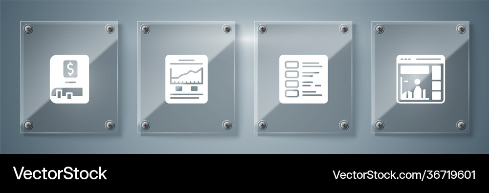 Set website with growth graph business finance Vector Image