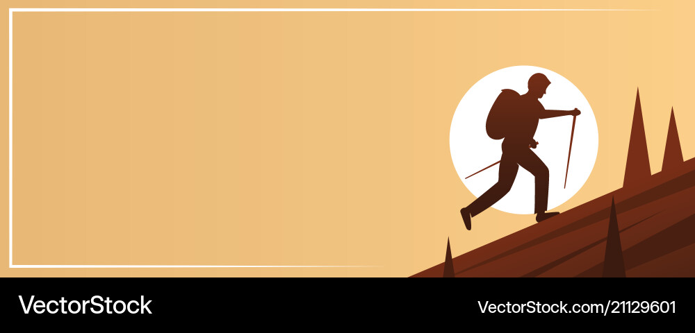 Trekking action sport banner Royalty Free Vector Image