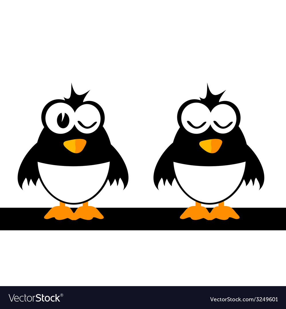 Two funny bird Royalty Free Vector Image - VectorStock