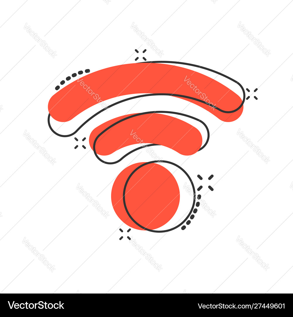 Wifi internet icon in comic style wi-fi wireless Vector Image