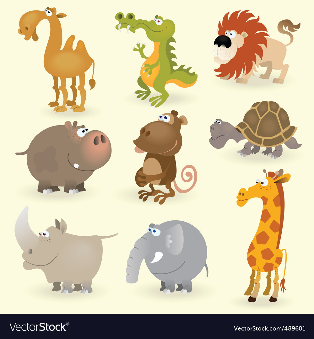 Wild animals set Royalty Free Vector Image - VectorStock