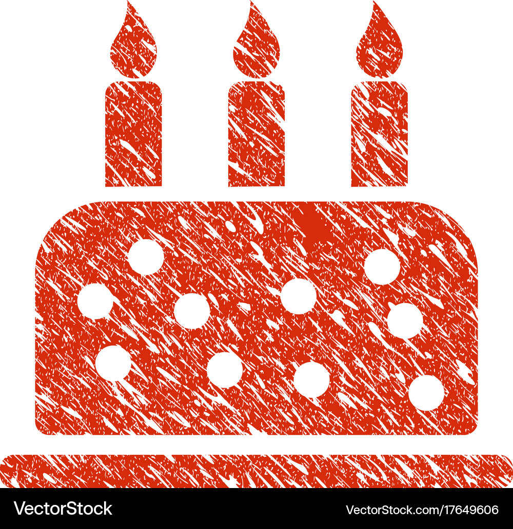 Birthday cake icon grunge watermark Royalty Free Vector