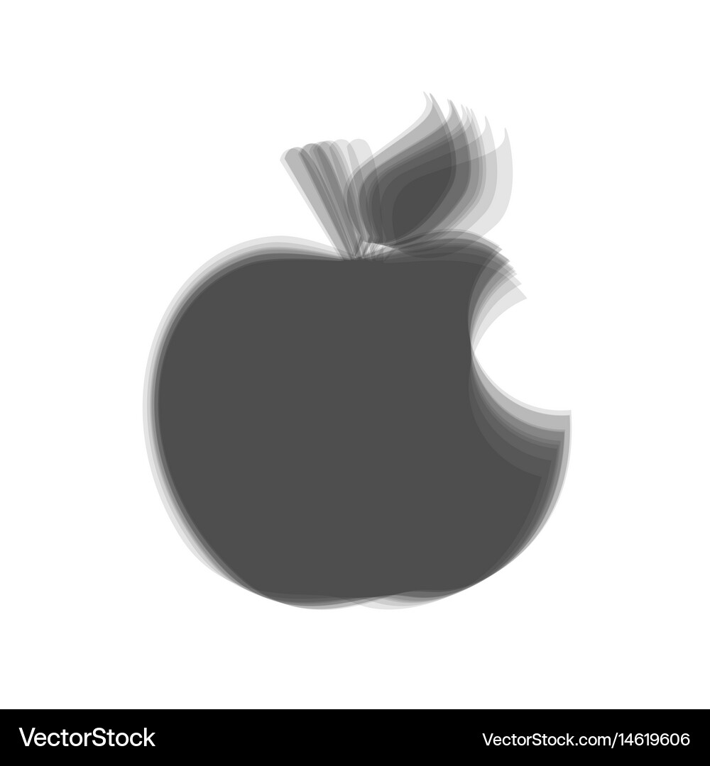 Bite apple sign gray icon shaked at white Vector Image