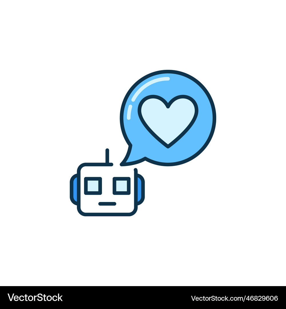 Chatbot heart message in speech bubble i love you Vector Image