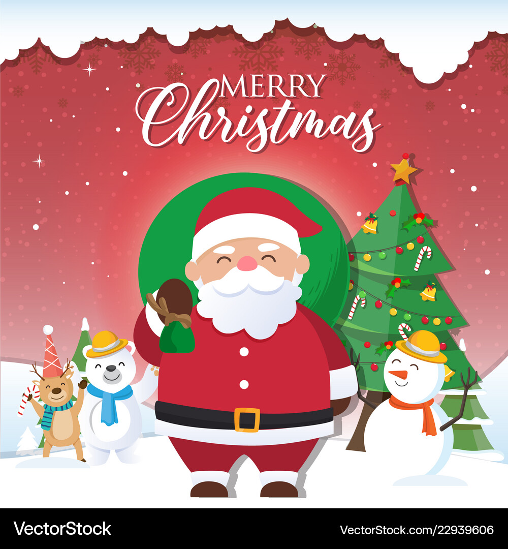 Christmas background with santa claus Royalty Free Vector