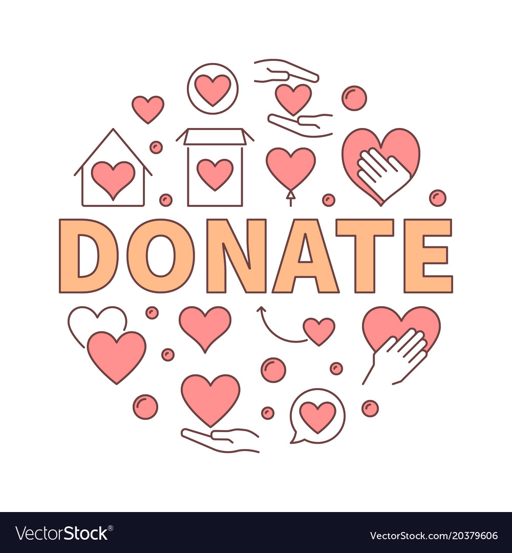 Donate creative round Royalty Free Vector Image