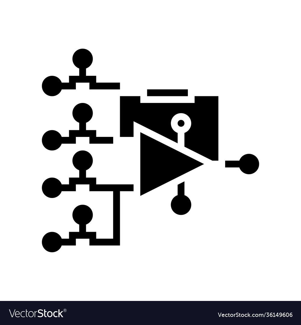 Hardware model neural network glyph icon Vector Image