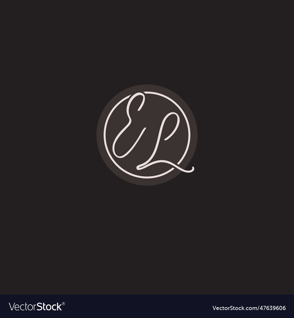 Initials el logo monogram with simple circle line Vector Image