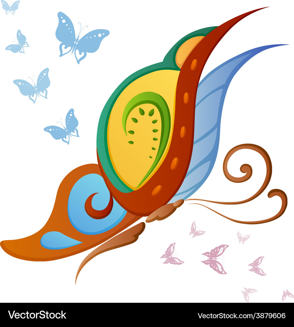 Ornamented abstract colorful butterfly Royalty Free Vector