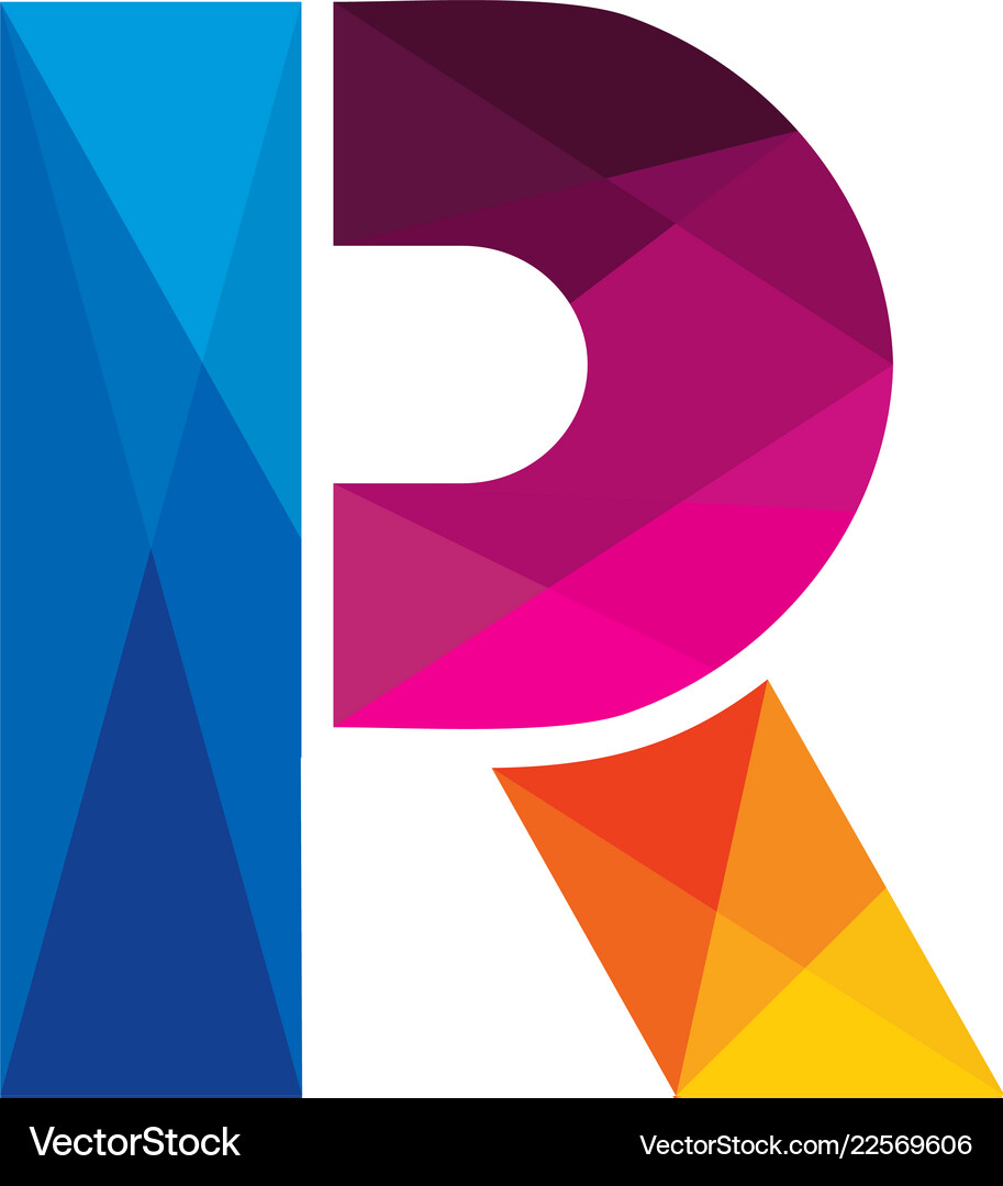 R colorful letter logo icon design Royalty Free Vector Image