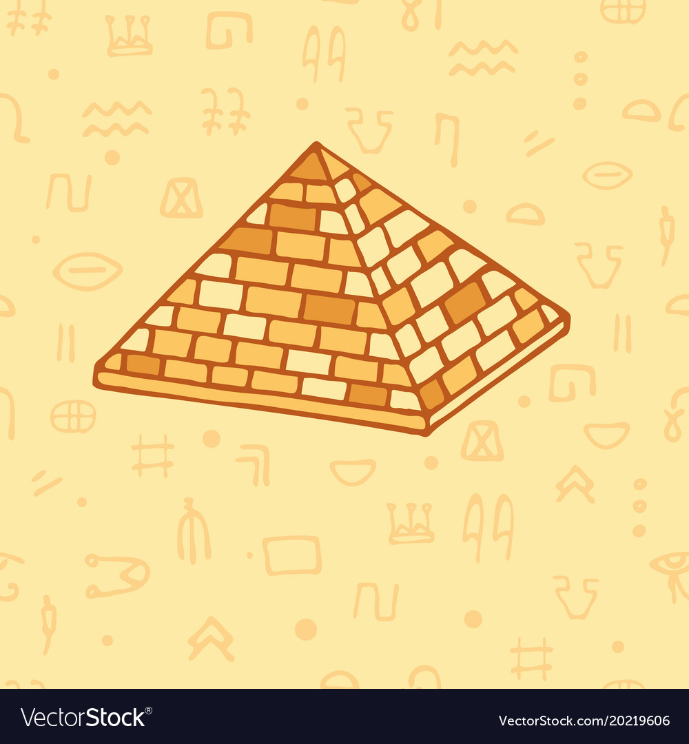 Seamless pattern pyramid and egyptian hieroglyphs Vector Image