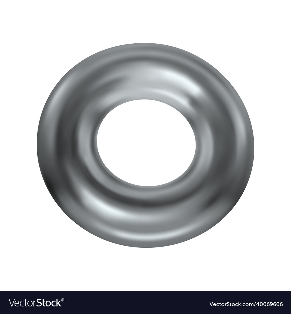 Silver circle realistic composition Royalty Free Vector