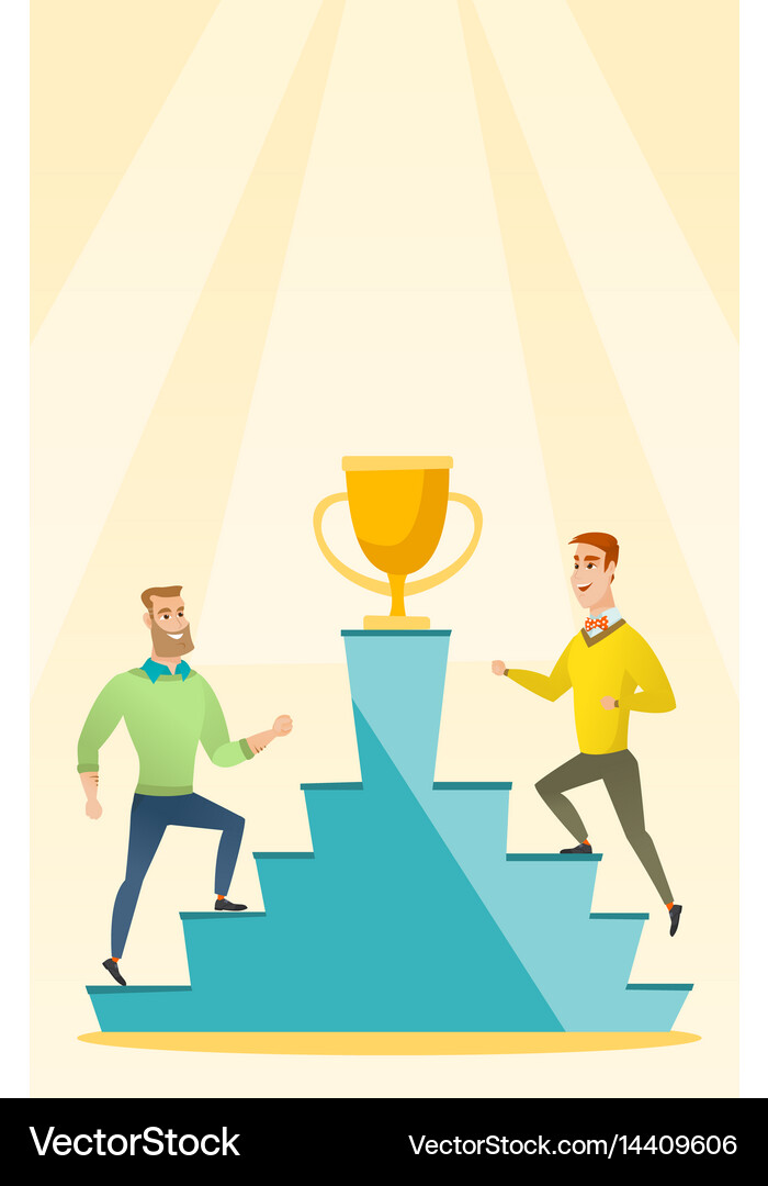 Two men competing for the business award Vector Image