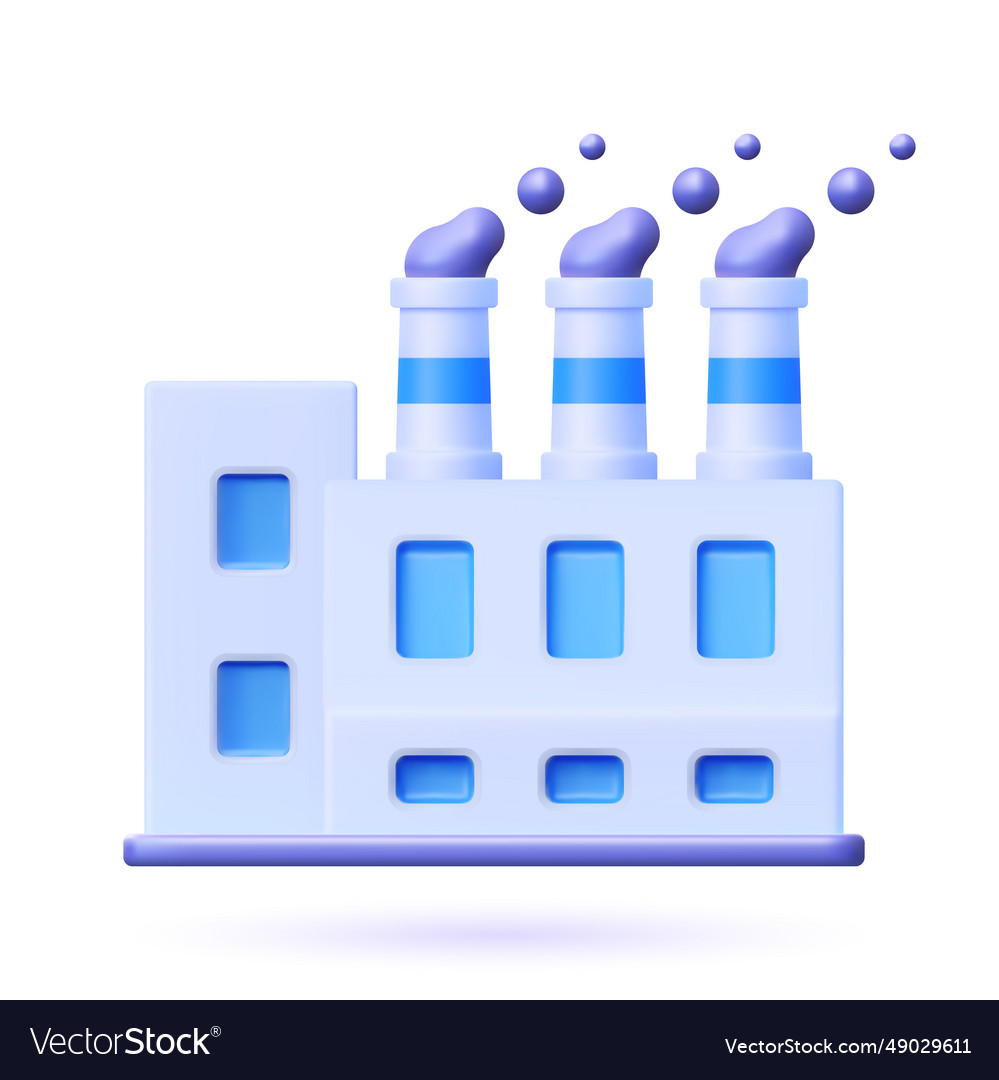 3d factory icon Royalty Free Vector Image - VectorStock