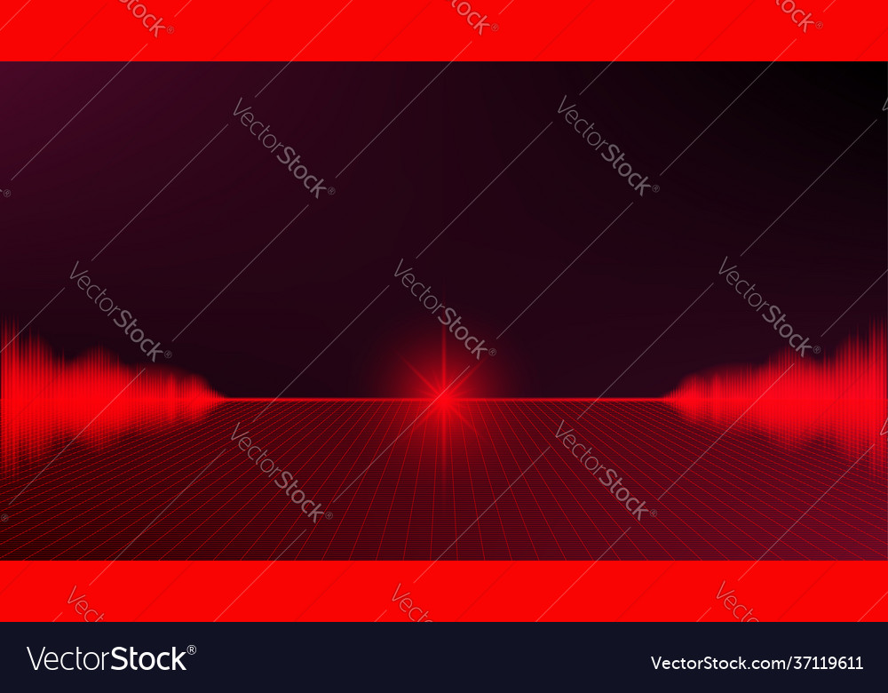 Abstract dark poster bright red glowing chart Vector Image