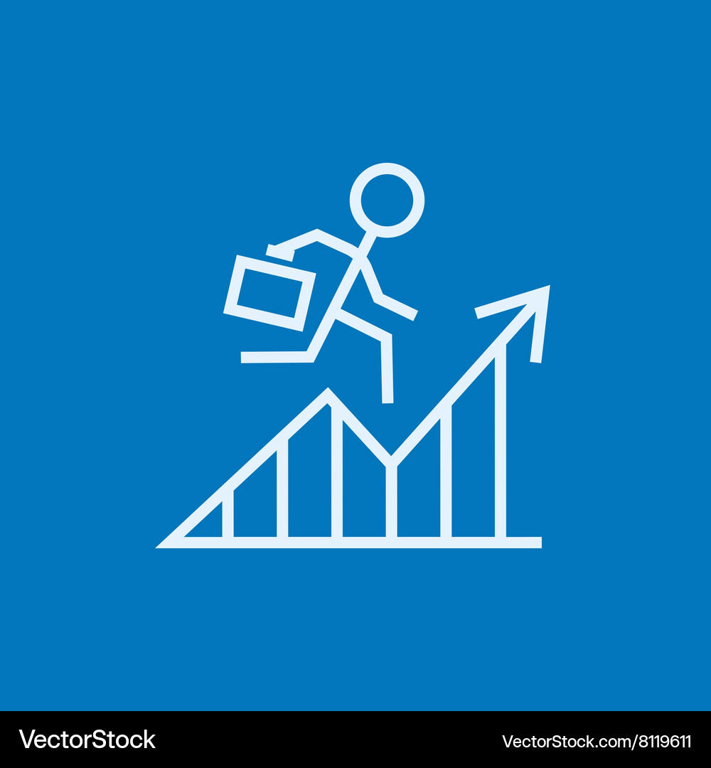 Financial recovery line icon Royalty Free Vector Image